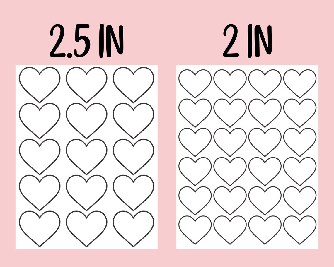 Heart Shape Printable Bundle, Love Symbol Templates, DIY Crafts Instant ...