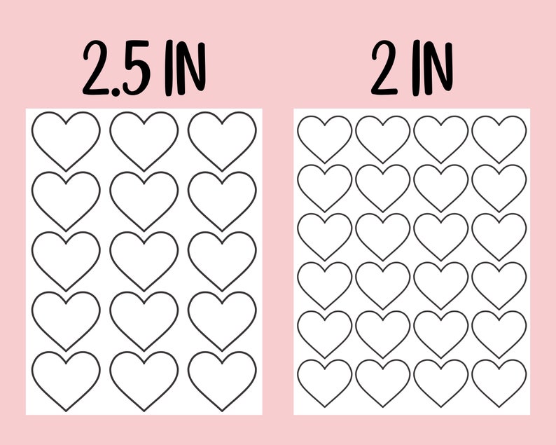 Heart Shape Printable Bundle, Love Symbol Templates, DIY Crafts Instant ...