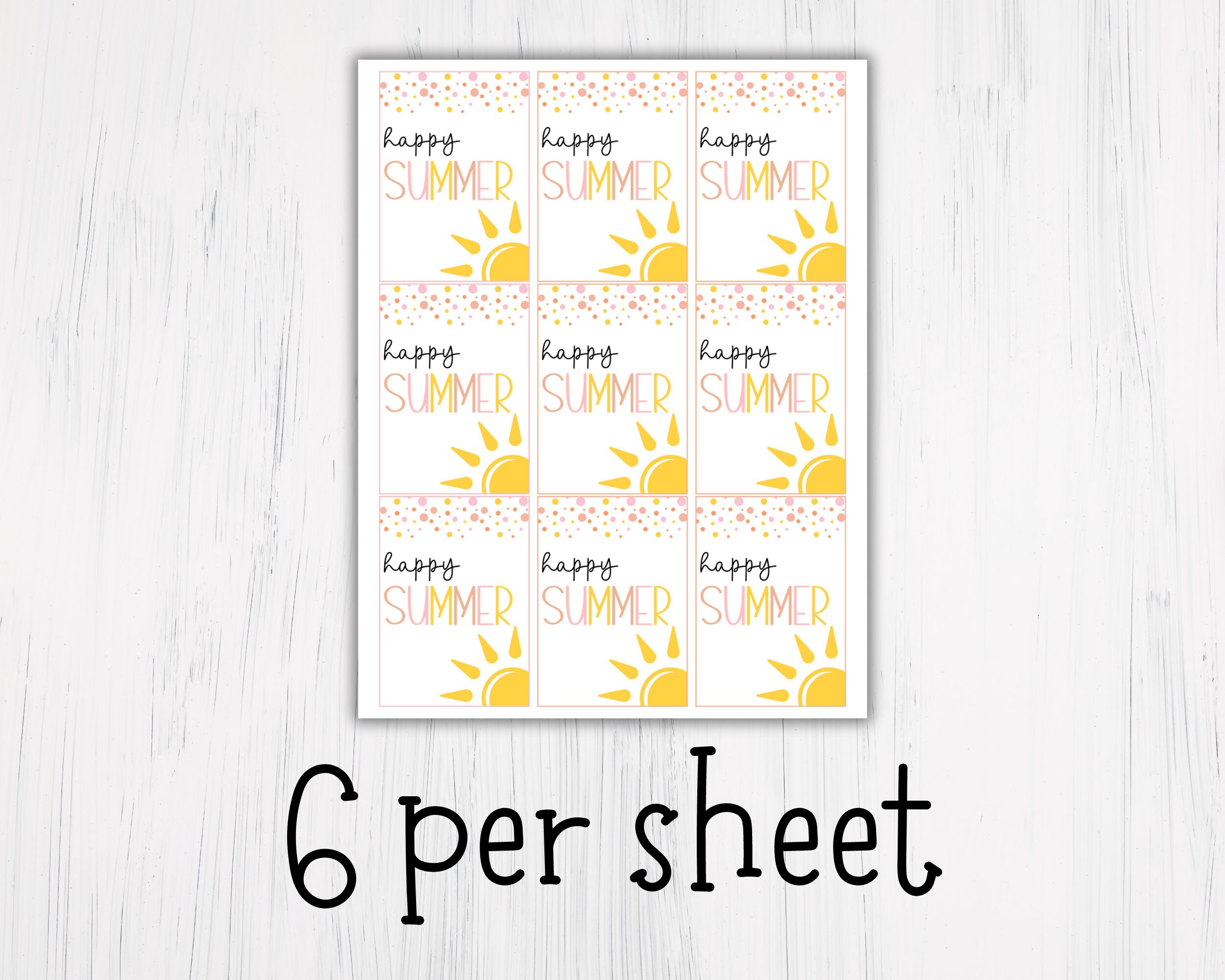 Happy Summer Gift Tags, 2.5x3.5 Inches, Printable Summer Tags, End of ...