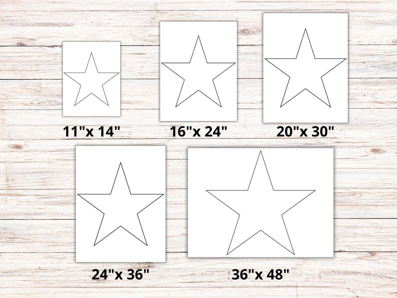 Large Printable Star Template Bundle | 5 Sizes | DIY Crafts ...