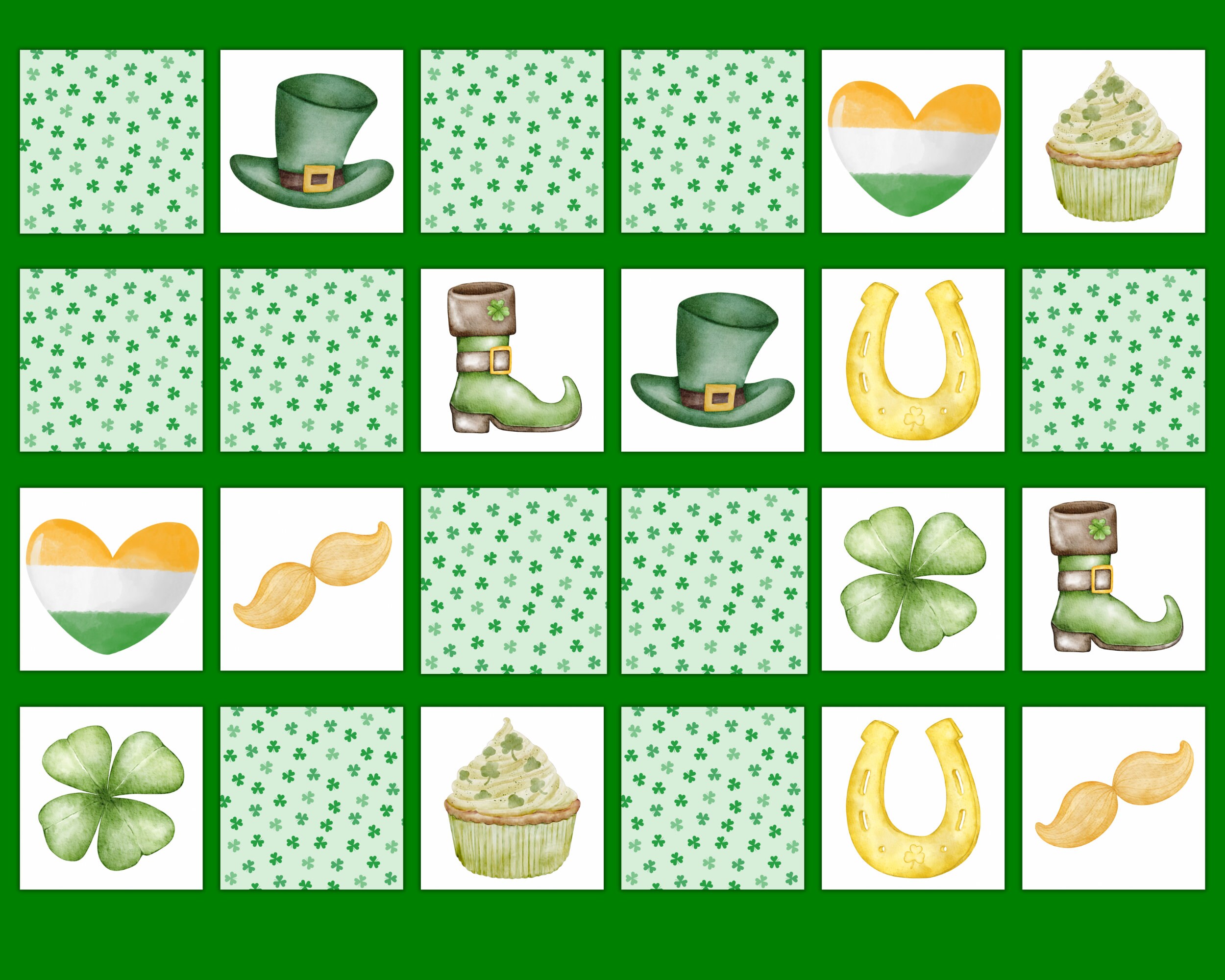 St. Patrick's Day Memory Match Game: Fun Printable Activity (instant ...