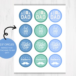 Father's Day Printable Gift Tag Bundle, Three Designs, INSTANT DOWNLOAD ...
