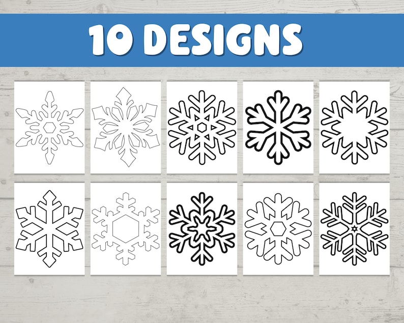 Snowflake Outline Template Bundle | Snowflake Cut Out Printables ...