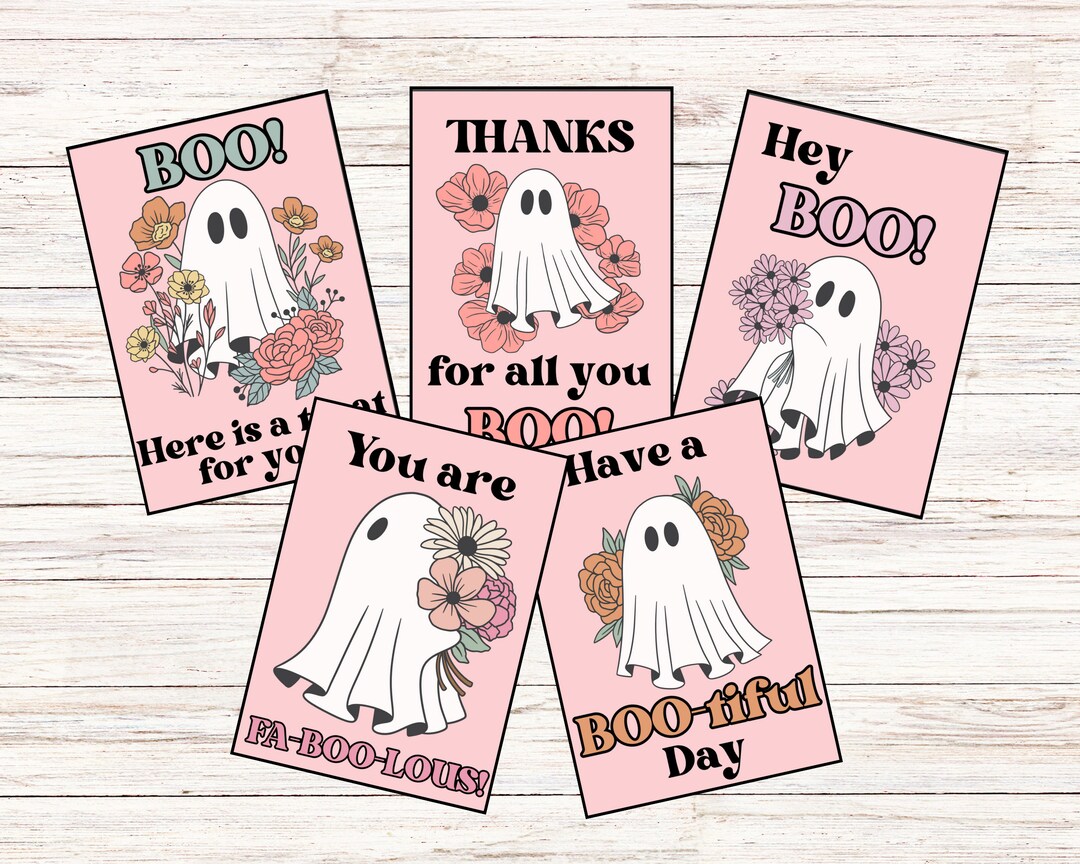 Boho Halloween Ghost Printable Boho Ghost Design Pink Palette Printable ...
