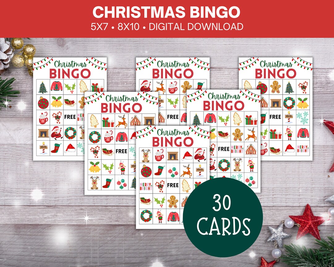 Christmas Bingo - 5x7 & 8x10 Printable - Etsy