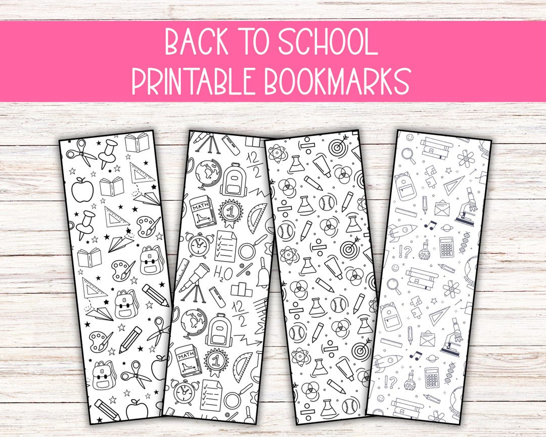 Back to School Coloring Bookmarks – Printable Bookmarks for Kids ...
