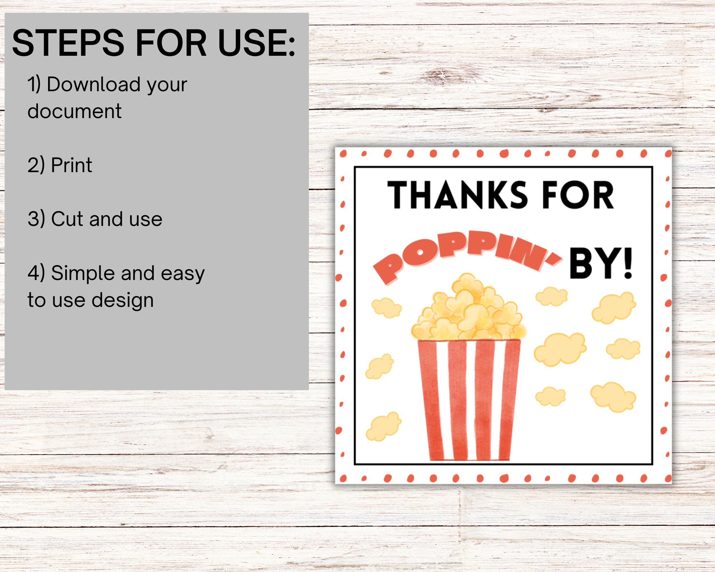 Thanks for Poppin' by Printable Gift Tags Popcorn Thank Gift Tags ...