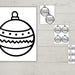 Christmas Ornament Coloring Bundle | Printable Holiday Decorations for ...