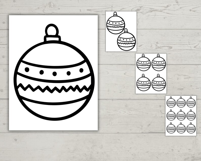 Christmas Ornament Coloring Bundle | Printable Holiday Decorations for ...