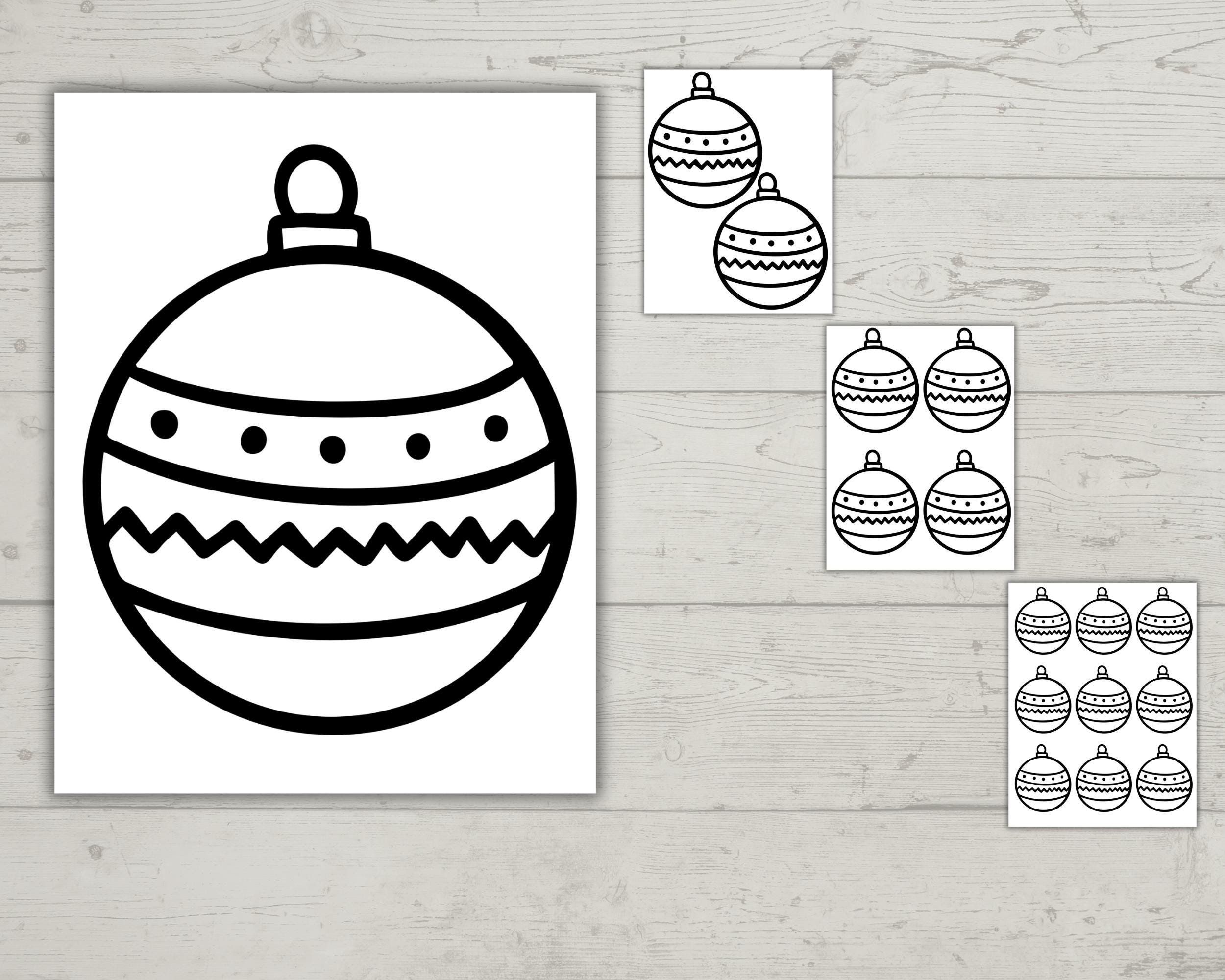 Christmas Ornament Coloring Bundle | Printable Holiday Decorations for ...