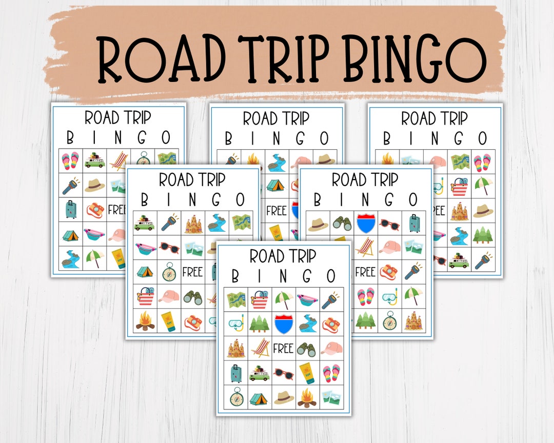 Road Trip Bingo Printable Game | 10 Unique Cards | Fun Travel Activity ...