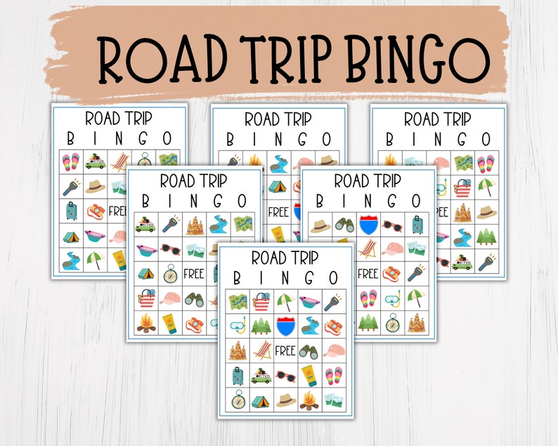 Road Trip Bingo Printable Game | 10 Unique Cards | Fun Travel Activity ...