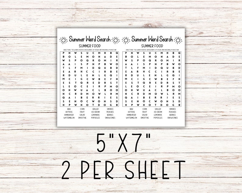 Printable Summer Word Search Bundle, Summer Activity, Summer Themes ...