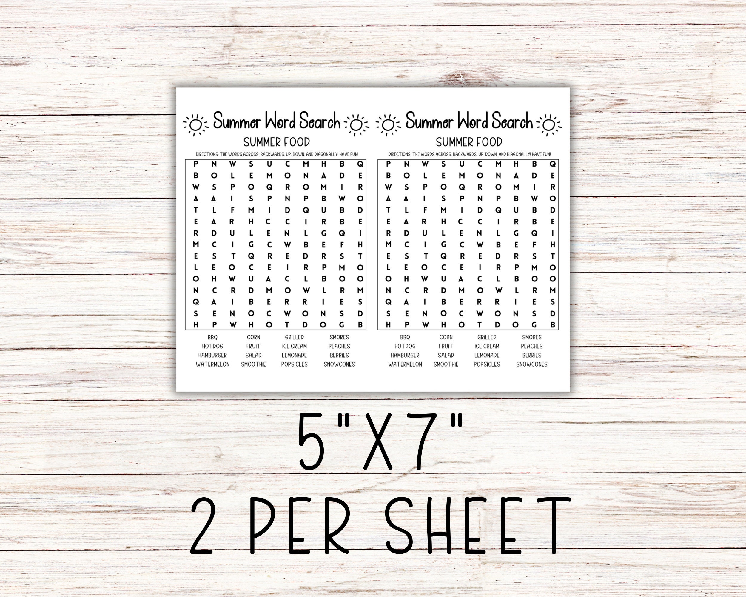 Printable Summer Word Search Bundle, Summer Activity, Summer Themes ...