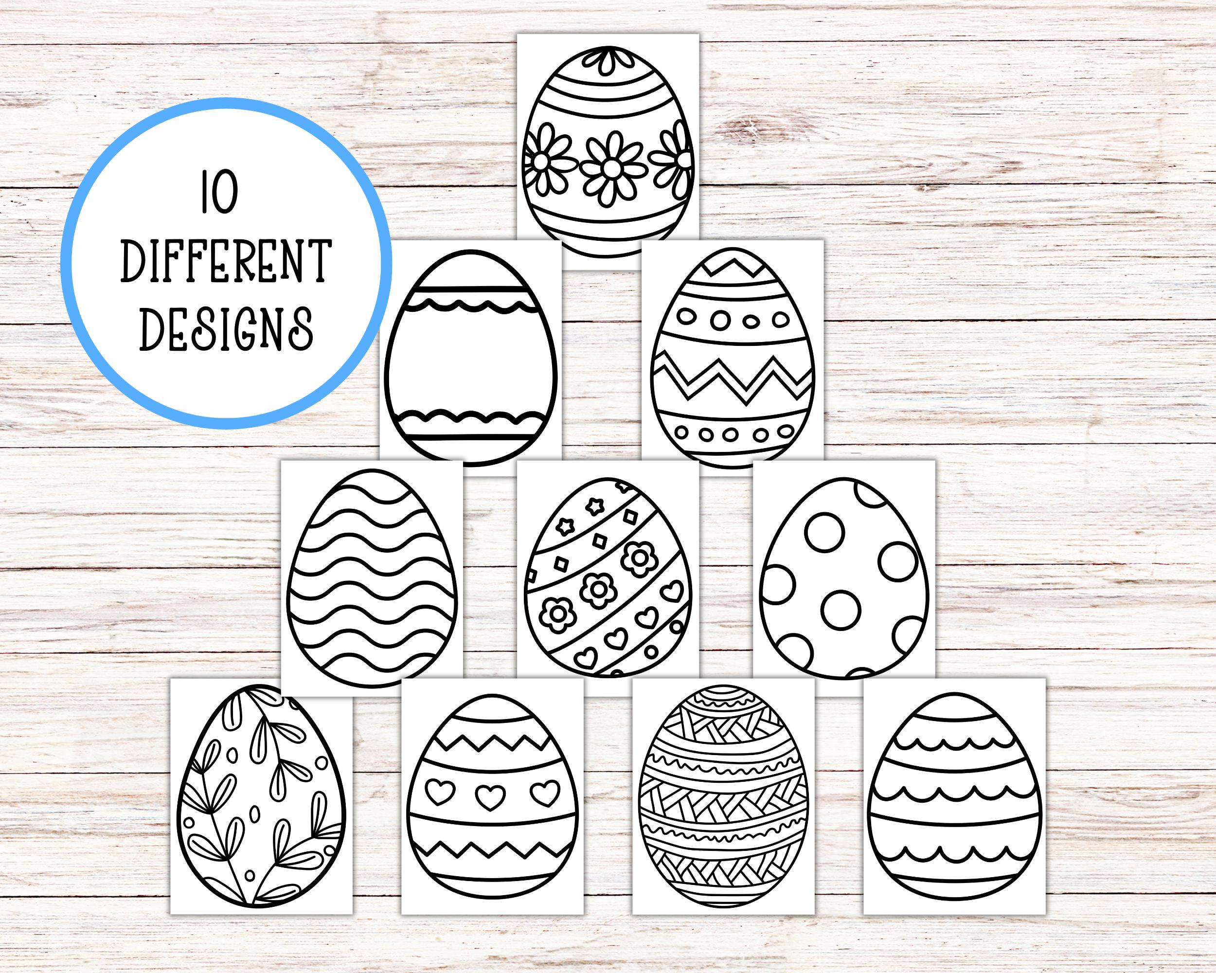Easter Egg Template Bundle – 10 Designs, 3 Sizes – Printable PDF & JPG ...