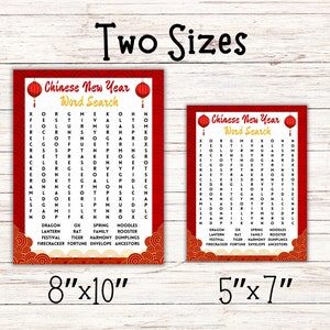 Chinese New Year Word Search, Chinese Zodiac Word Search, Lunar New ...