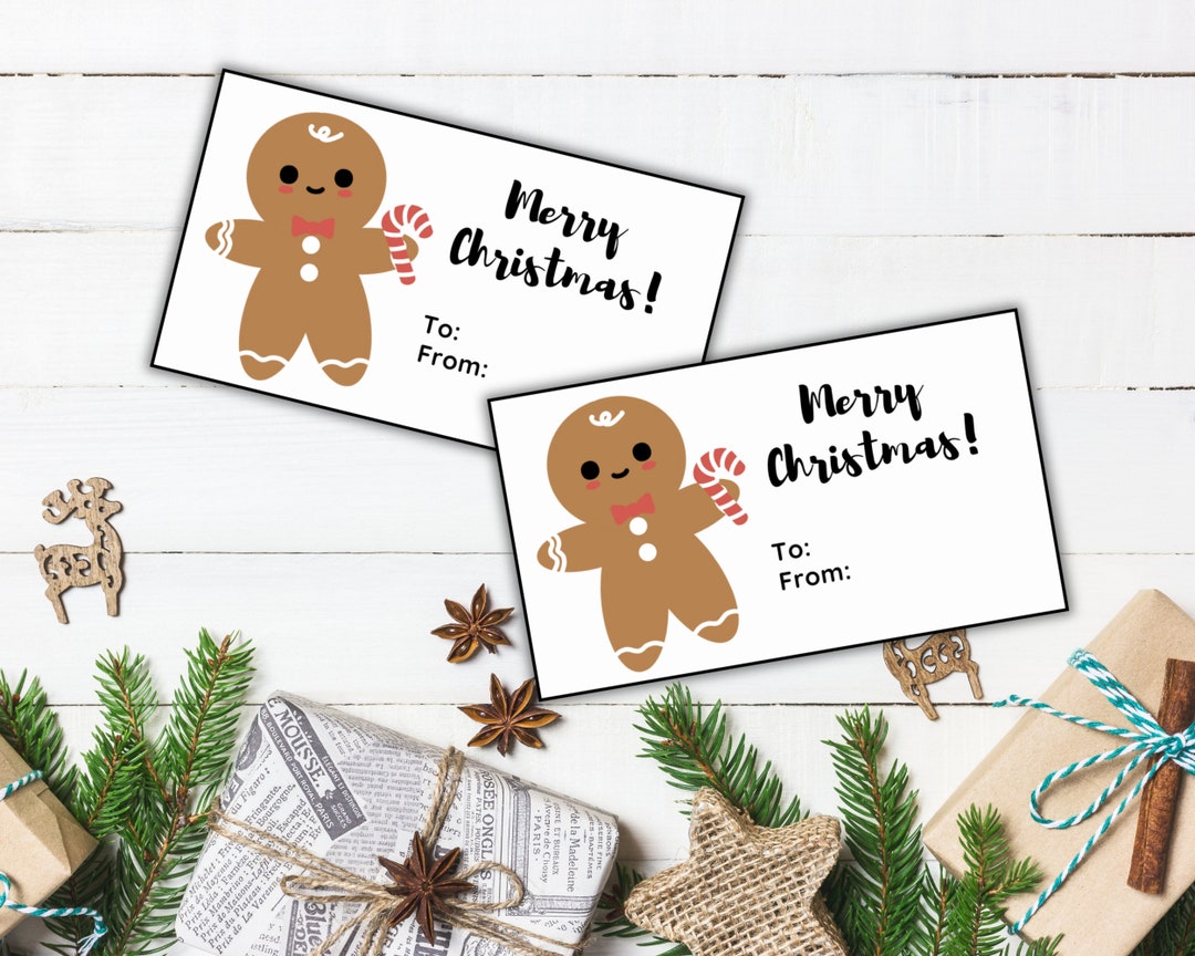 Gingerbread Man Christmas Gift Tags – Printable Holiday Treat Tags ...