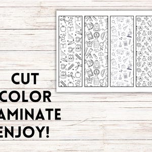 Back to School Coloring Bookmarks: Classroom Activity, Printable (PDF ...