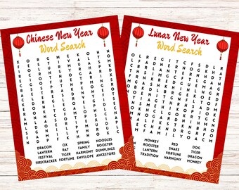 Lunar New Year Word Scramble Game: Printable Holiday Activity (digital ...