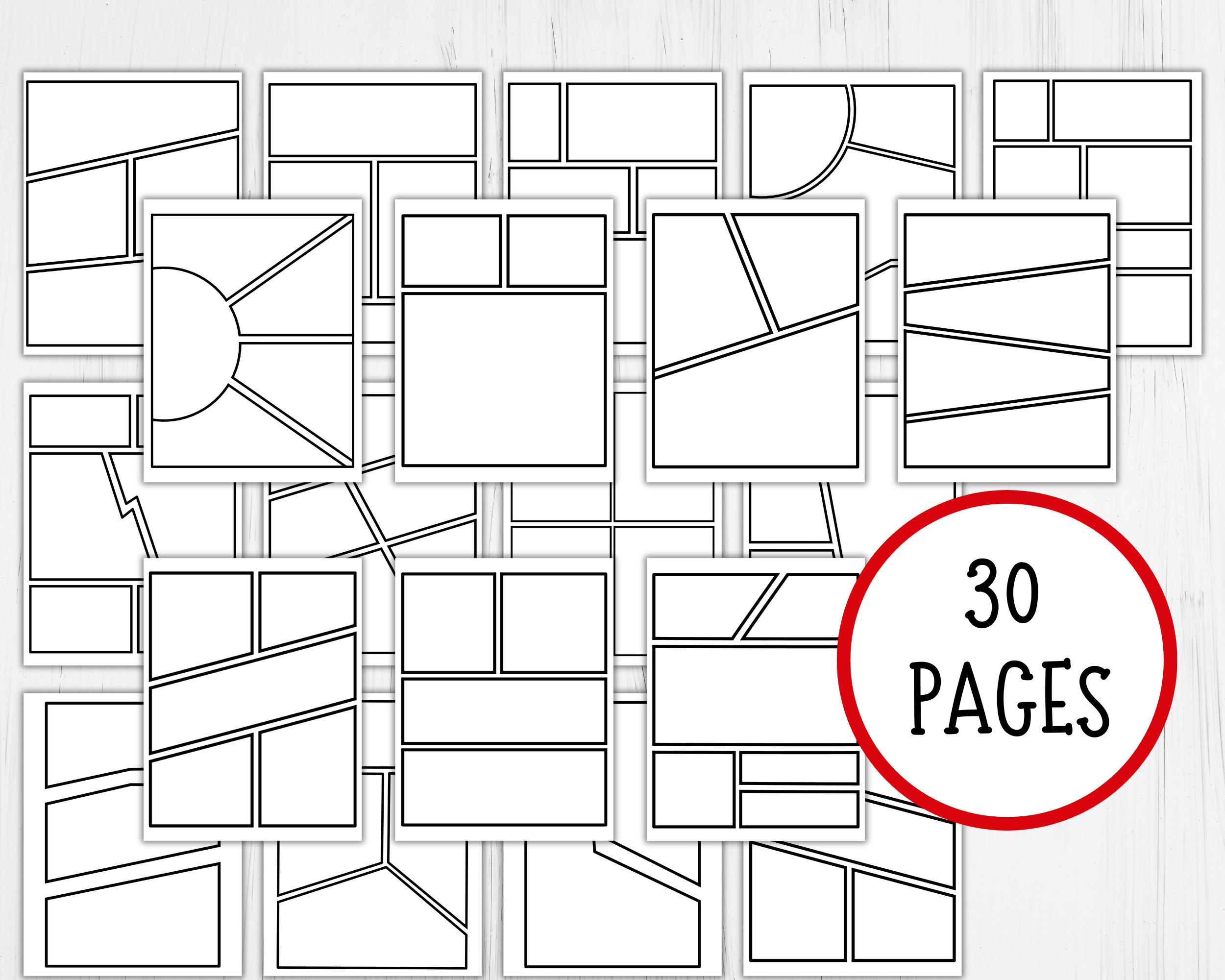 Comic Strip Template | Instant Download | Create Your Own Comic Book ...