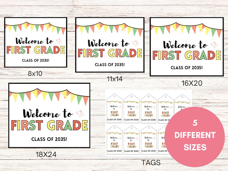 Welcome to First Grade Sign & Tags: Classroom Decor (digital Download ...