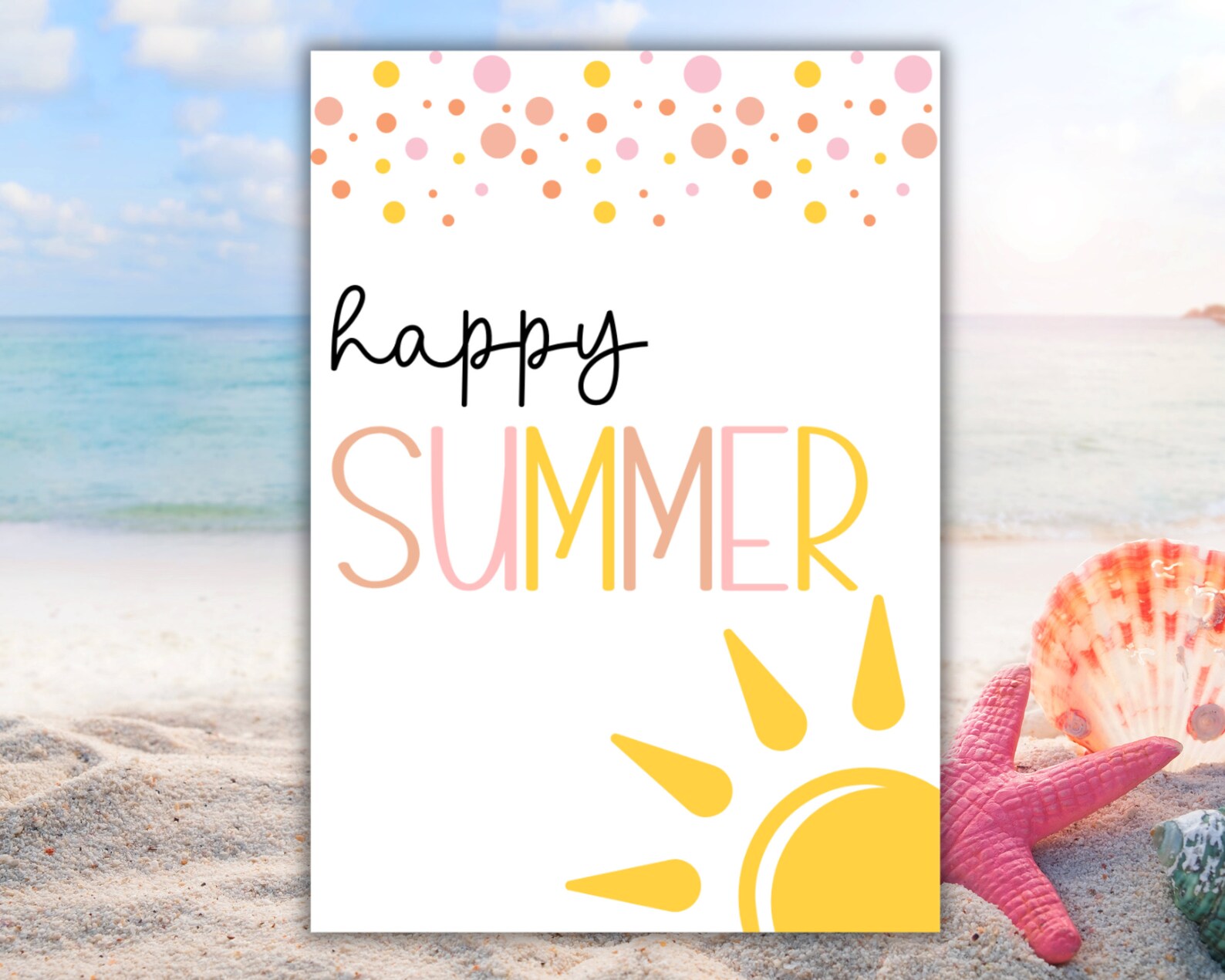 Happy Summer Gift Tags, 2.5x3.5 Inches, Printable Summer Tags, End of ...