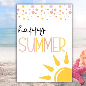 Happy Summer Gift Tags, 2.5x3.5 Inches, Printable Summer Tags, End of ...