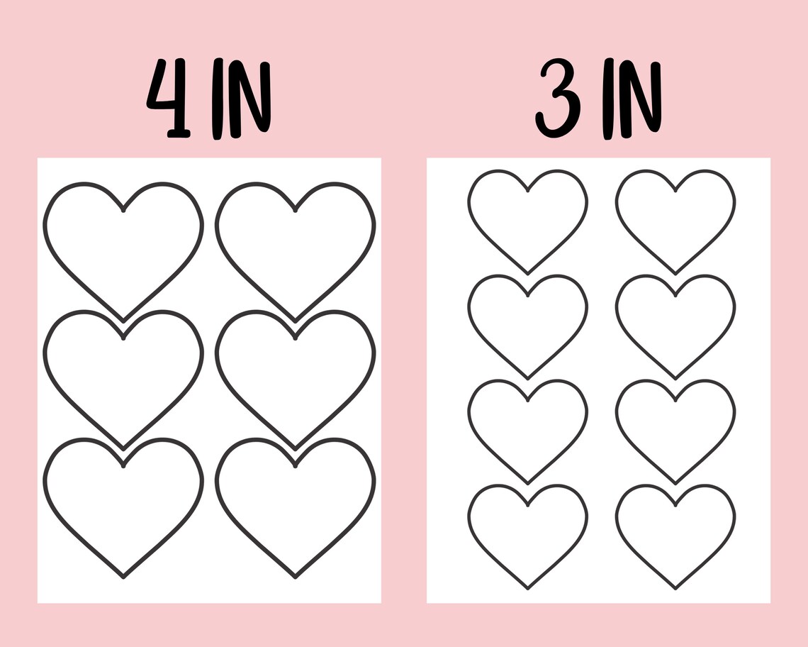 Heart Shape Printable Bundle, Love Symbol Templates, DIY Crafts Instant ...