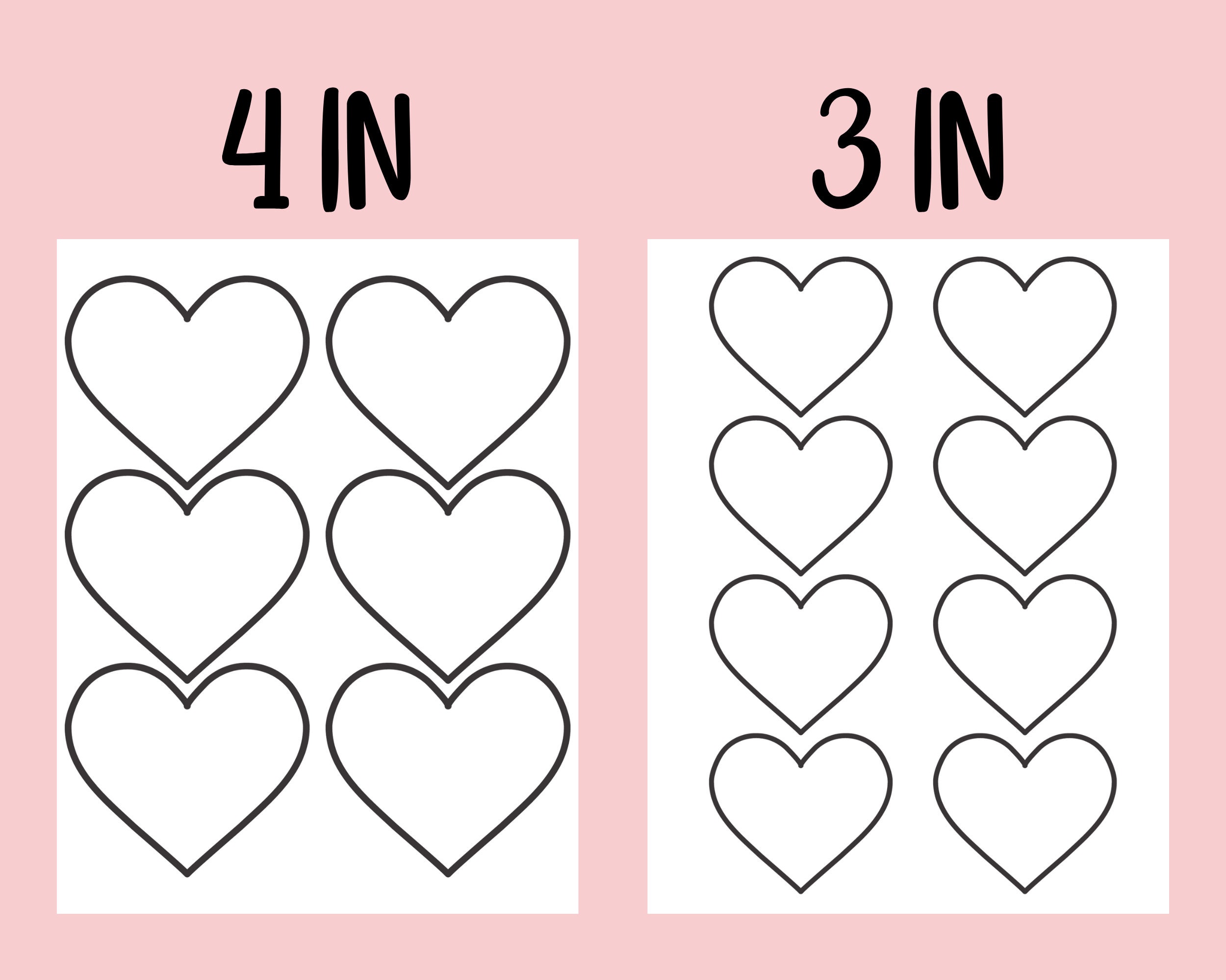 Heart Shape Printable Bundle, Love Symbol Templates, DIY Crafts Instant ...