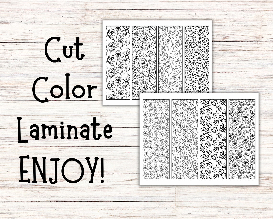 Floral Coloring Bookmarks: Spring Flower Designs (PDF) - Etsy