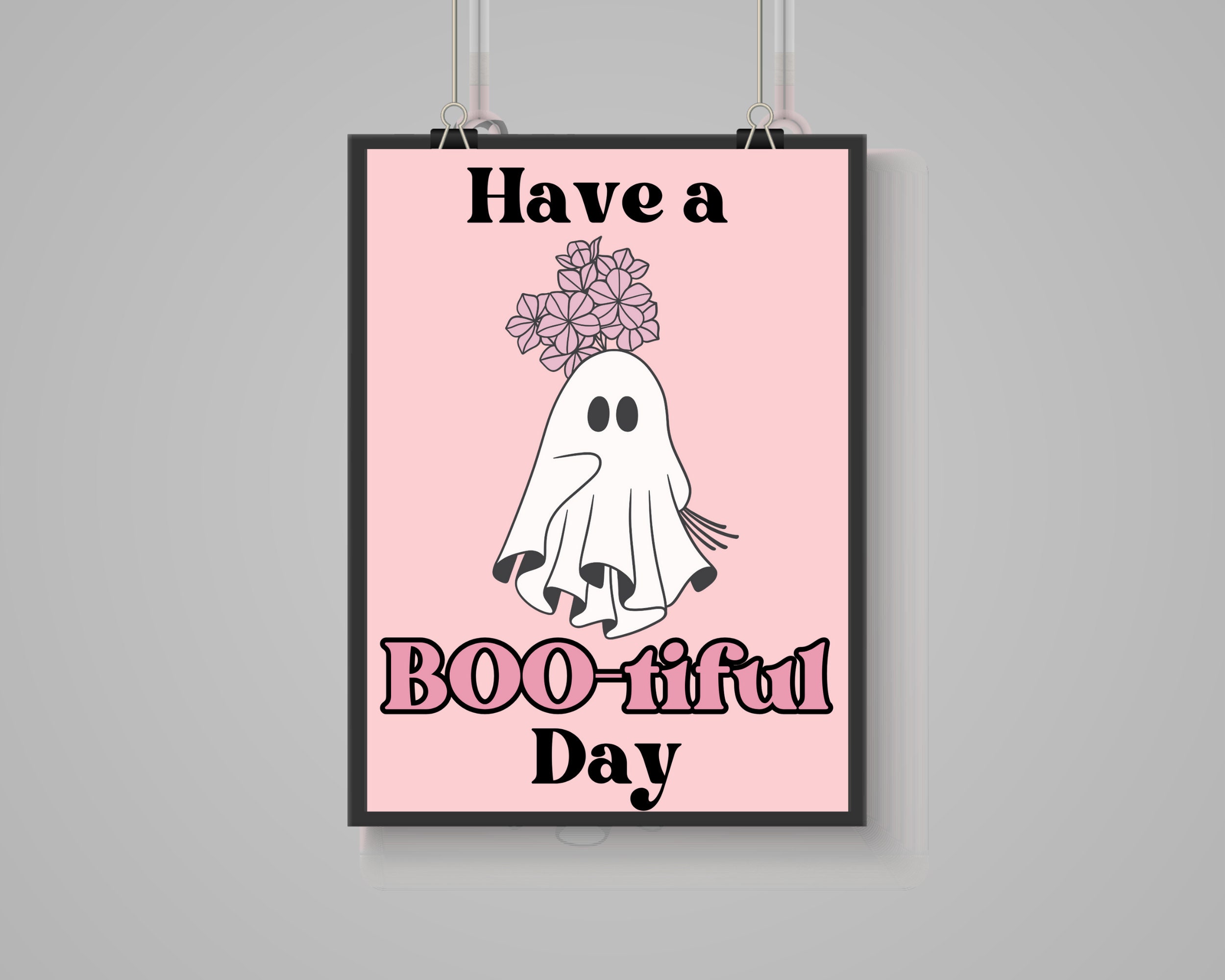 Boho Halloween Ghost Printable Boho Ghost Design Pink Palette Printable ...
