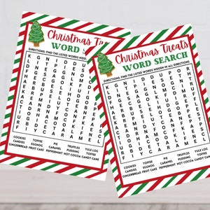 Christmas Treats Word Search - Printable Fun for Kids and Families, 5x7 ...