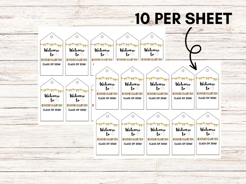 Welcome to Kindergarten, Back to School Sign and Tags, Welcome to ...