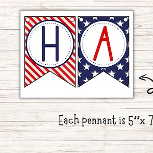4th of July Banner Printable: Patriotic Party Decor (PDF) - Etsy
