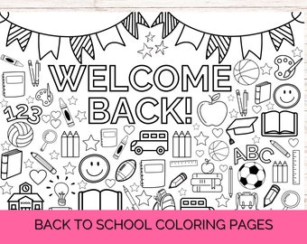 Back to School Fun: Printable Coloring Pages for Kids - Etsy