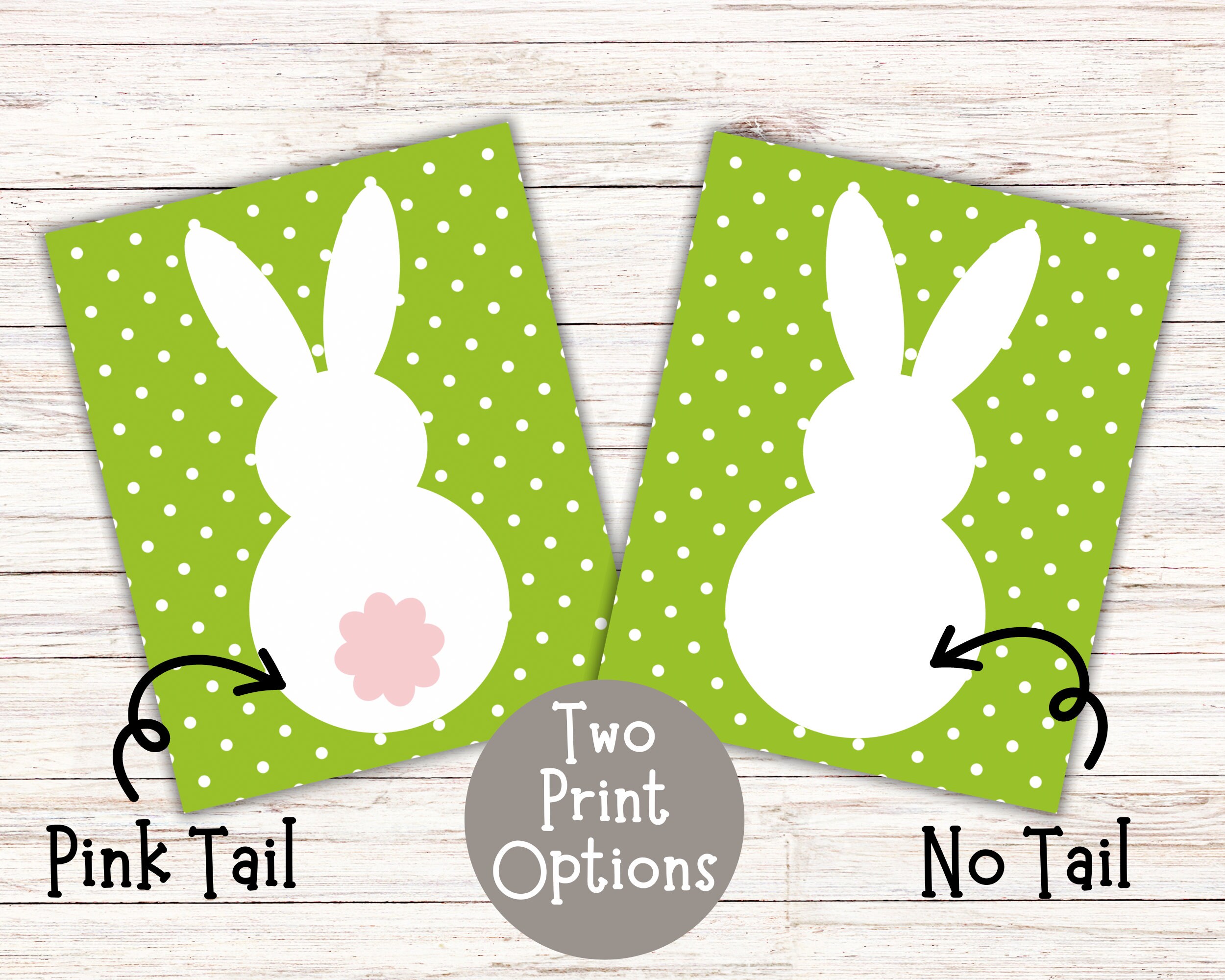 Easter Bunny Tail Pinning Game: Printable Template for 16x20 & 8x11.5 ...