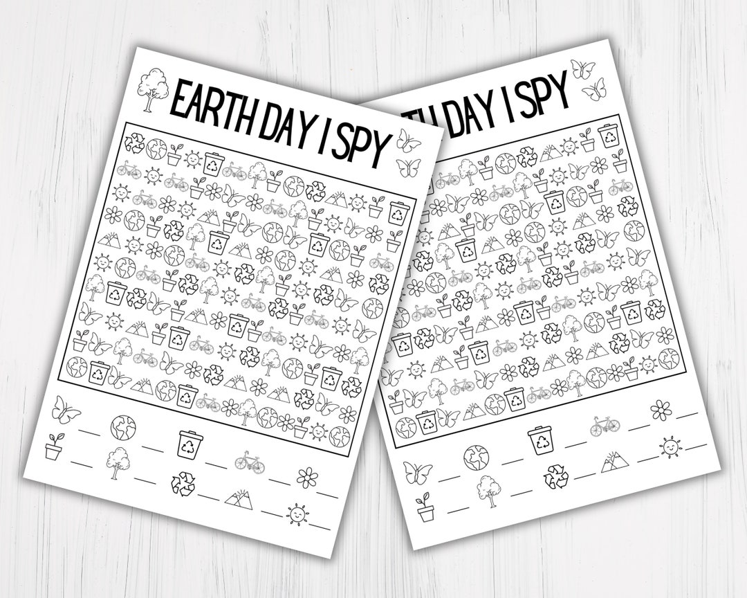 Earth Day I Spy Printable Game: School Activity & Coloring Pages ...