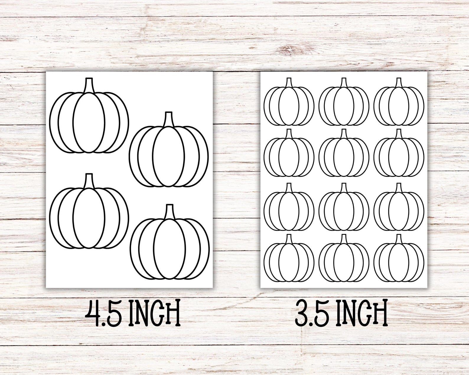 Pumpkin Template Bundle: DIY Fall Craft Stencils (PDF, PNG) - 5 Sizes ...