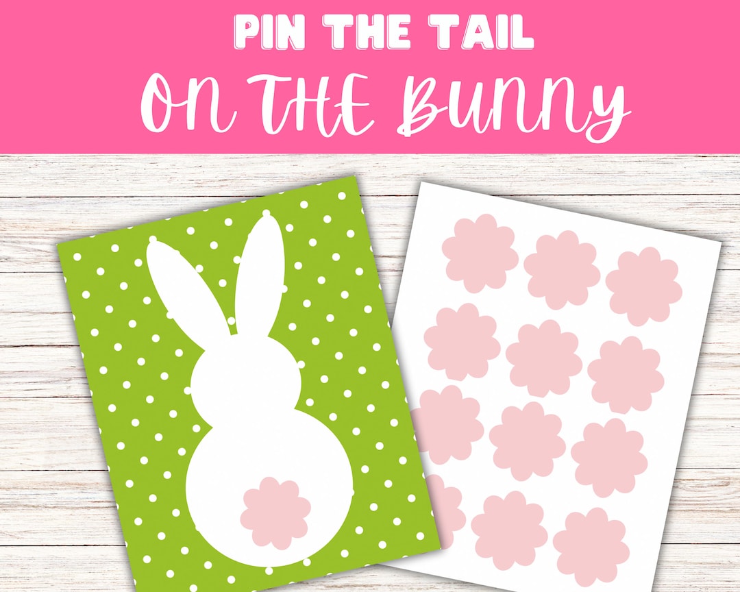 Easter Bunny Tail Pinning Game: Printable Template for 16x20 & 8x11.5 ...