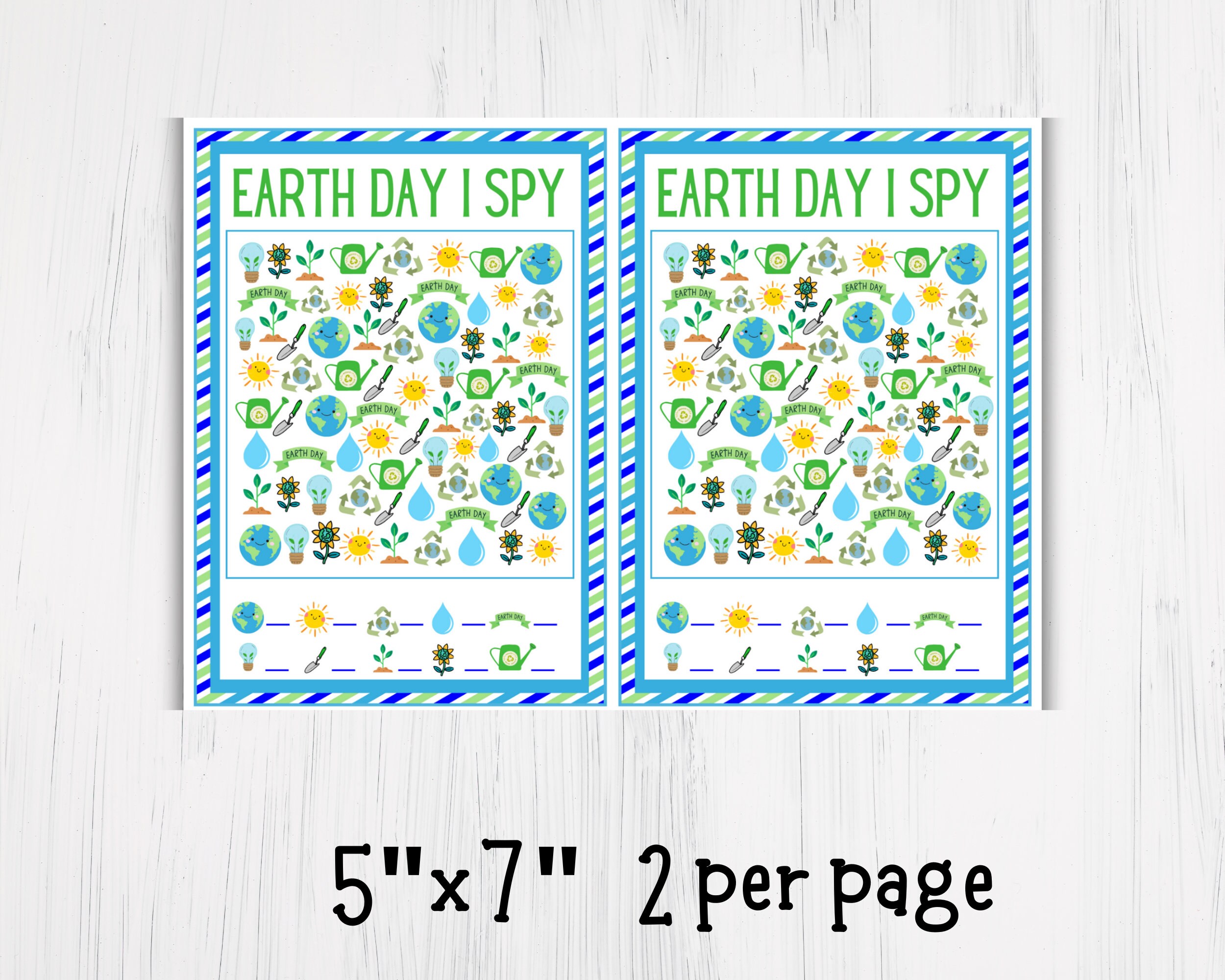 Earth Day I Spy Printable Game for Kids Classroom Activities 8x10 & 5x7 ...