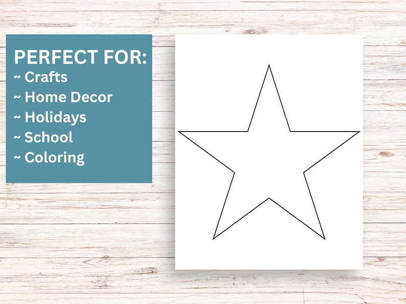 Large Printable Star Template Bundle | 5 Sizes | DIY Crafts ...
