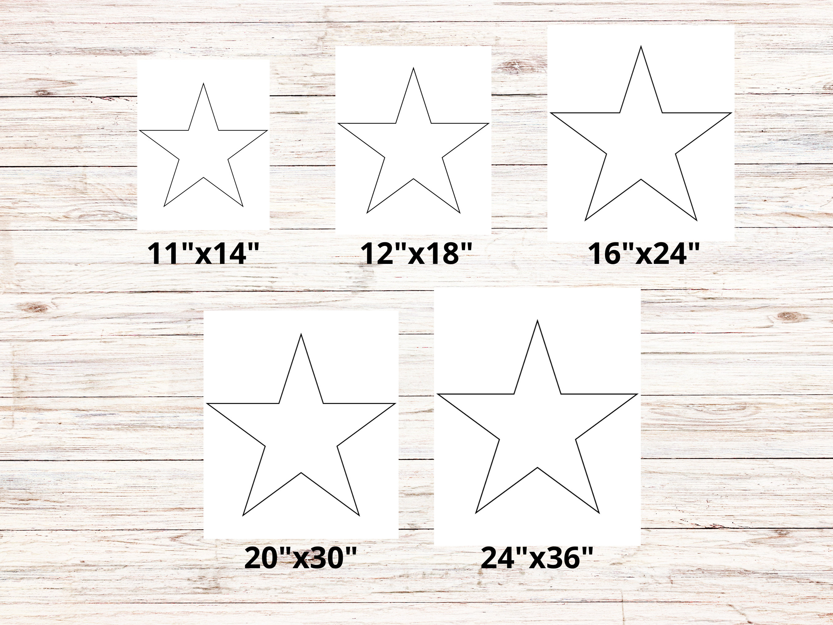 Large Printable Star Template Bundle | 5 Sizes | DIY Crafts ...