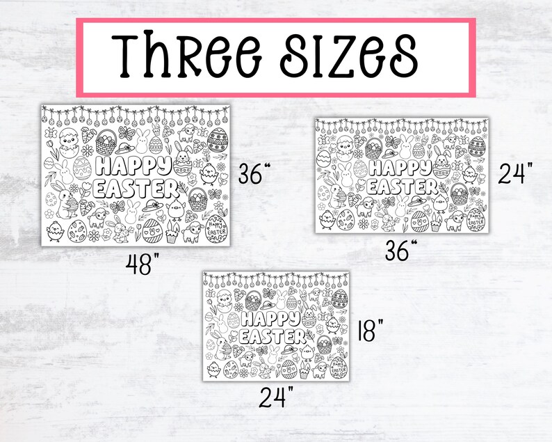 Happy Easter Coloring Poster, Giant Spring Activity Sheet (digital ...