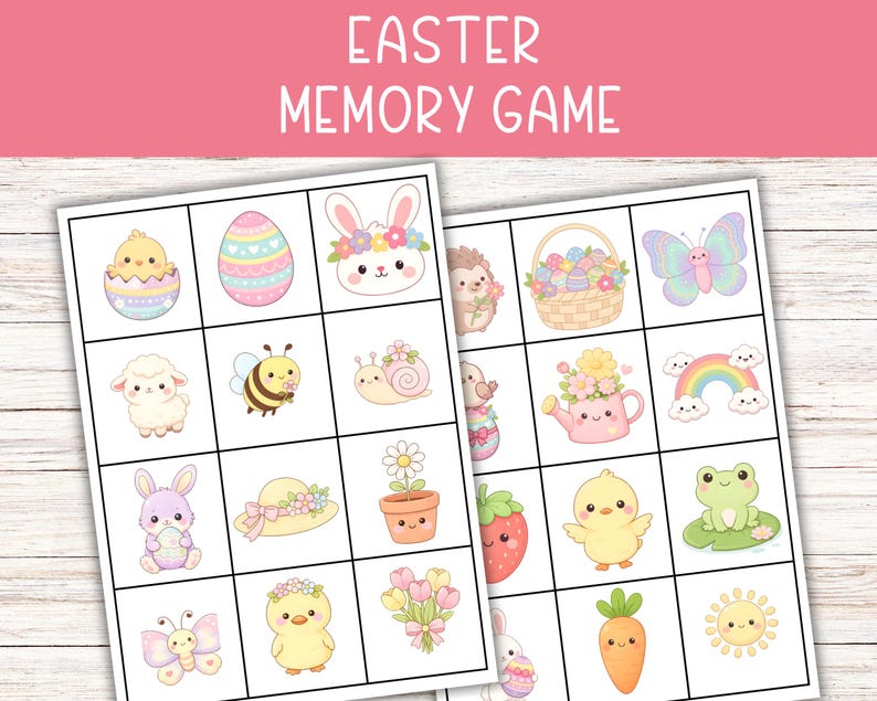 Easter Memory Game for Kids | Printable Spring Matching Activity (24 ...