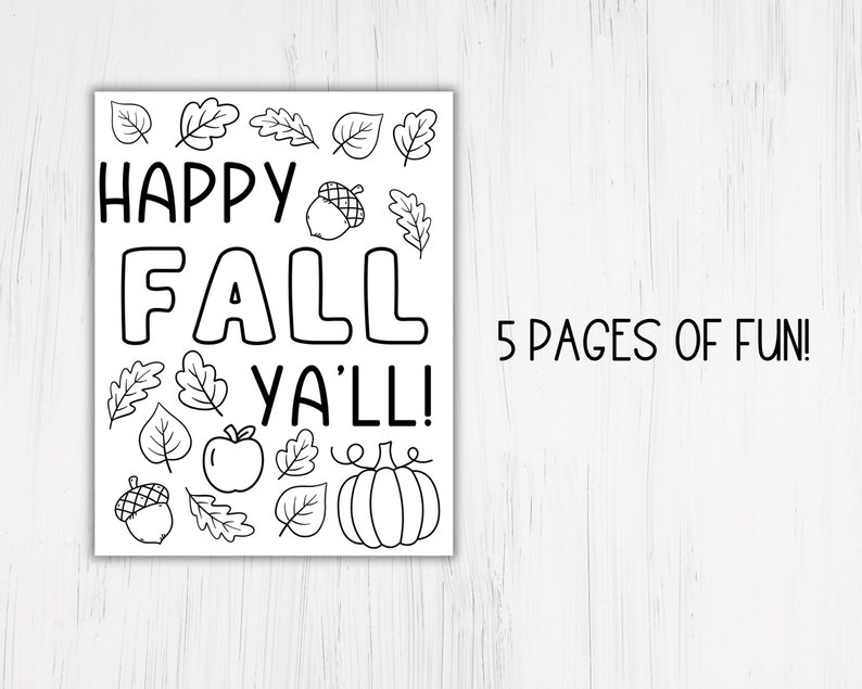 Printable Fall Coloring Pages | Instant Download | Fun Autumn Coloring ...