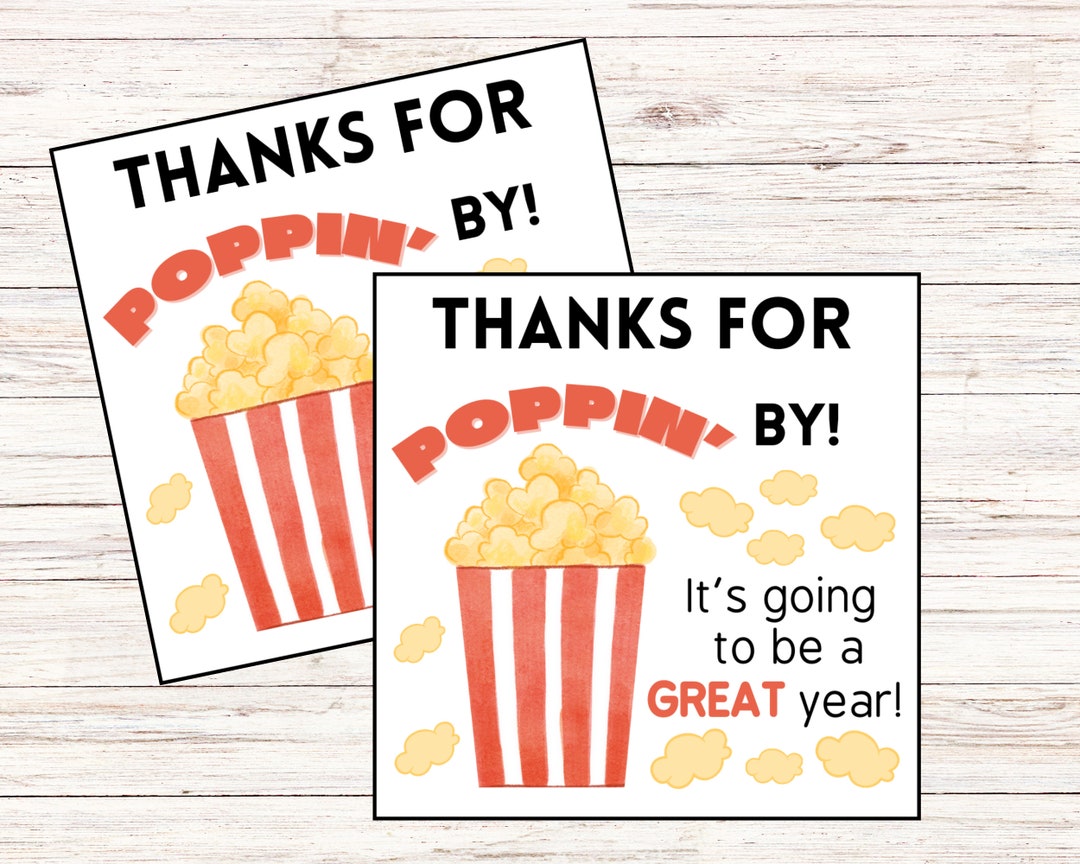 Thanks for Poppin' by Gift Tags for School - Set of 24 -back to School ...