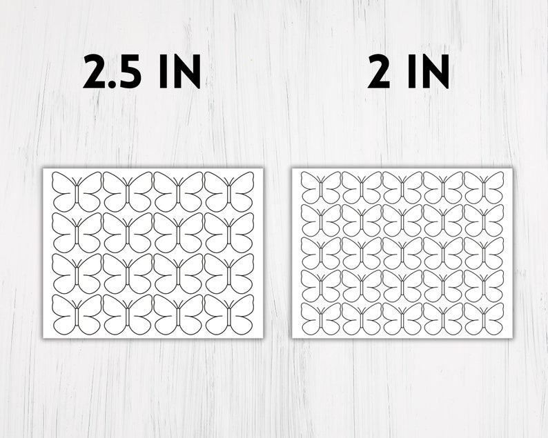 Butterfly Outline Stencils, 7 Sizes, Crafting Templates (PDF, PNG, JPG ...