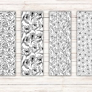 Floral Coloring Bookmarks: Spring Flower Designs (PDF) - Etsy