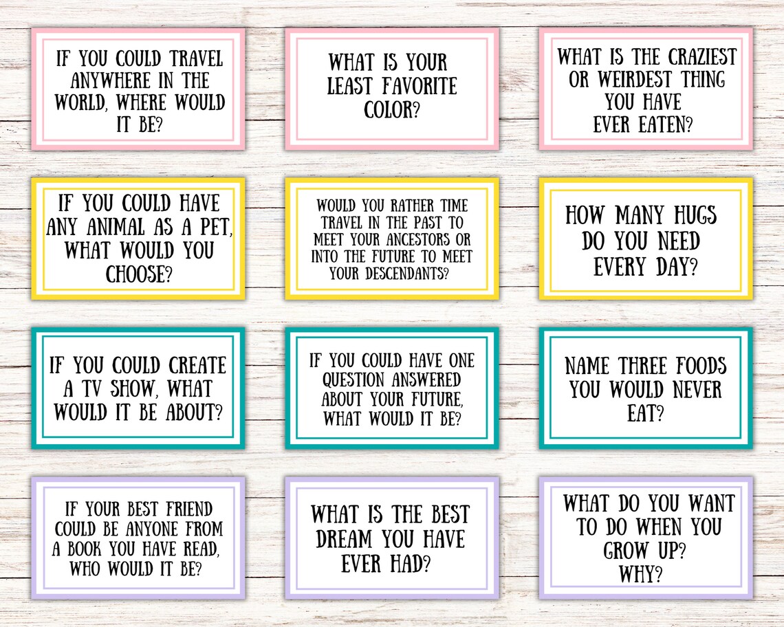 Family Conversation Starter Cards: 200 Printable Questions (PDF) - Etsy