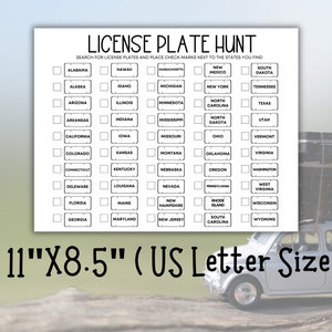 License Plate Game: Road Trip Activity for Kids (PDF) - Etsy